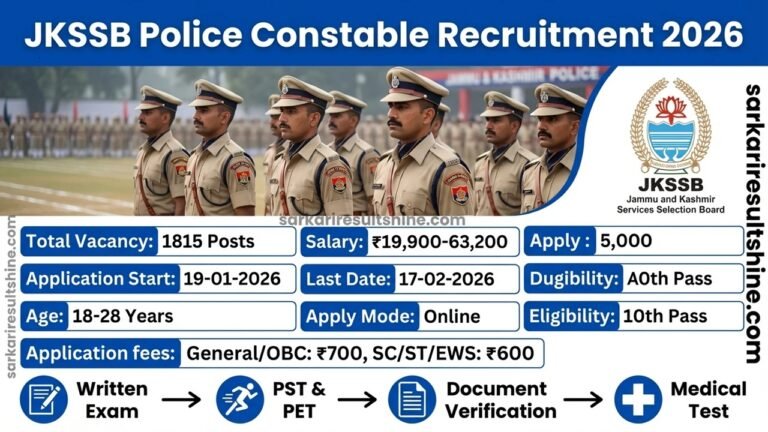 Sarkari Result JKSSB Police Constable Recruitment 2026 - Sarkari Result
