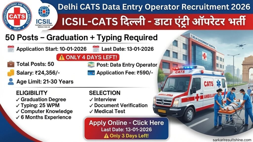 Sarkari Result Delhi CATS Data Entry Operator Recruitment 2026 ...